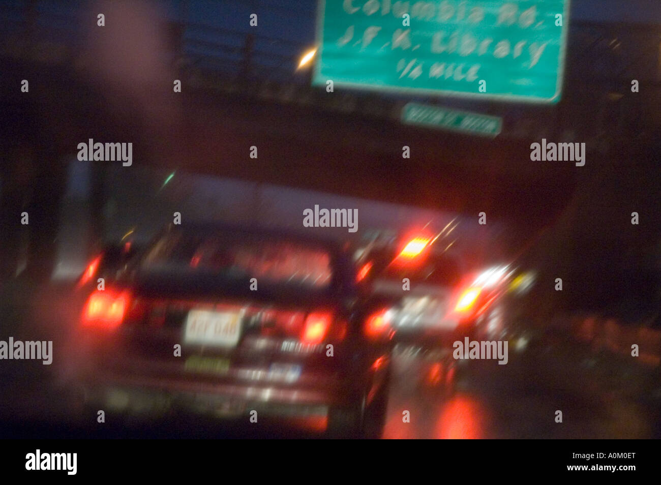 Impaired vision while driving at night in a rain storm Stock Photo - Alamy