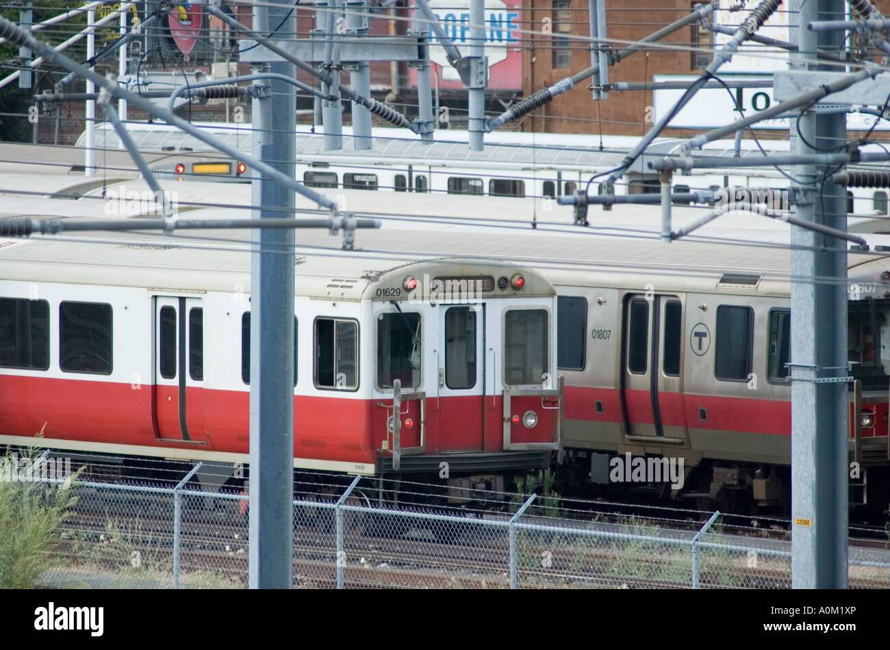 Red Line trains in Boston Massachusetts Stock Photo - Alamy