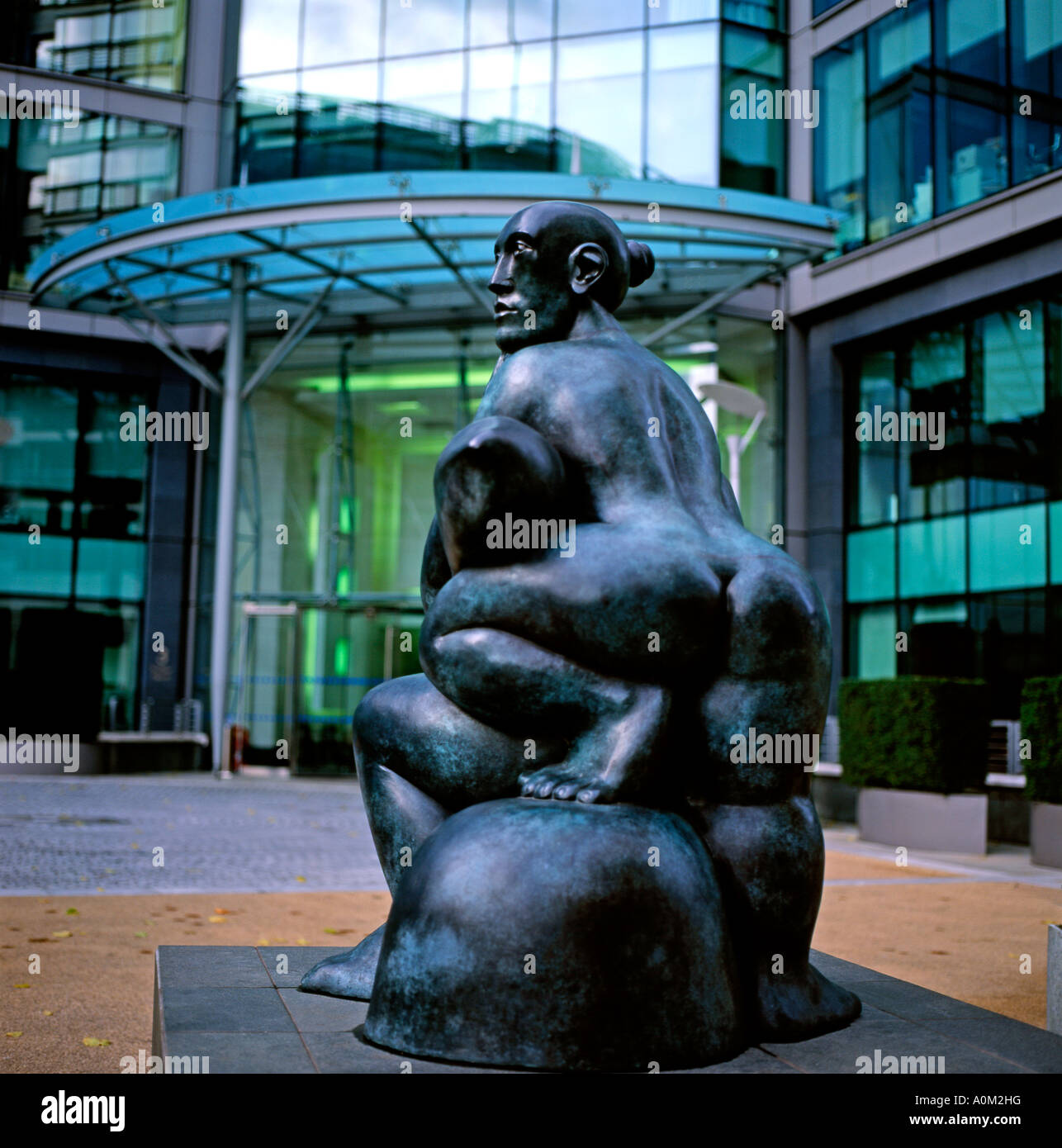 Rear view of Jon Buck's The Family sculpture in Sheldon Square ...