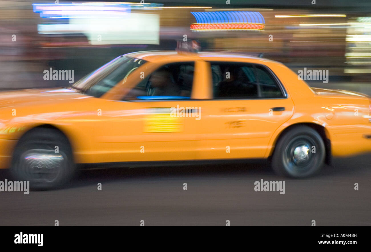 New York City yellow taxi cab in Times Square Manhattan Stock Photo - Alamy