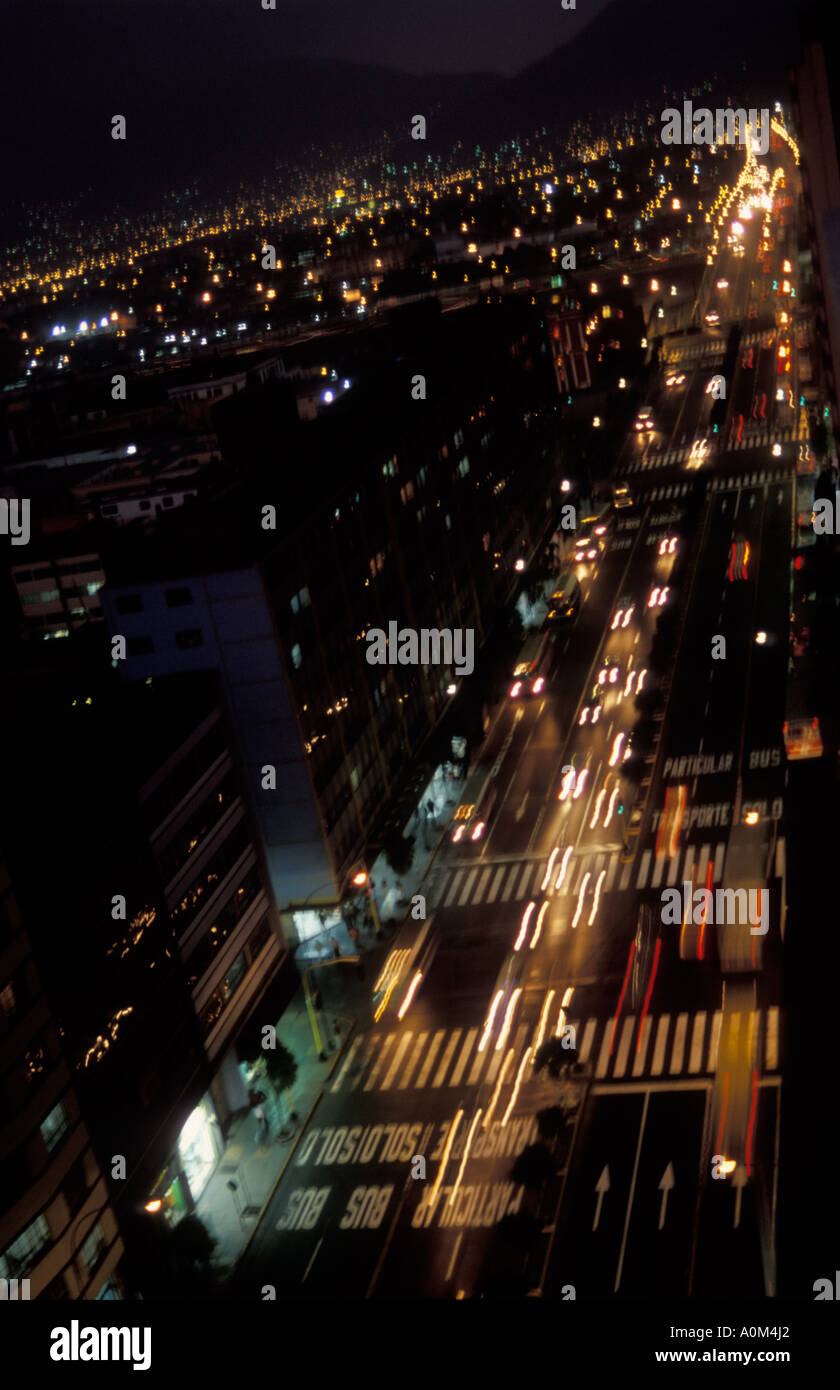 Traffic on Tacna avenue in Lima at night Stock Photo - Alamy