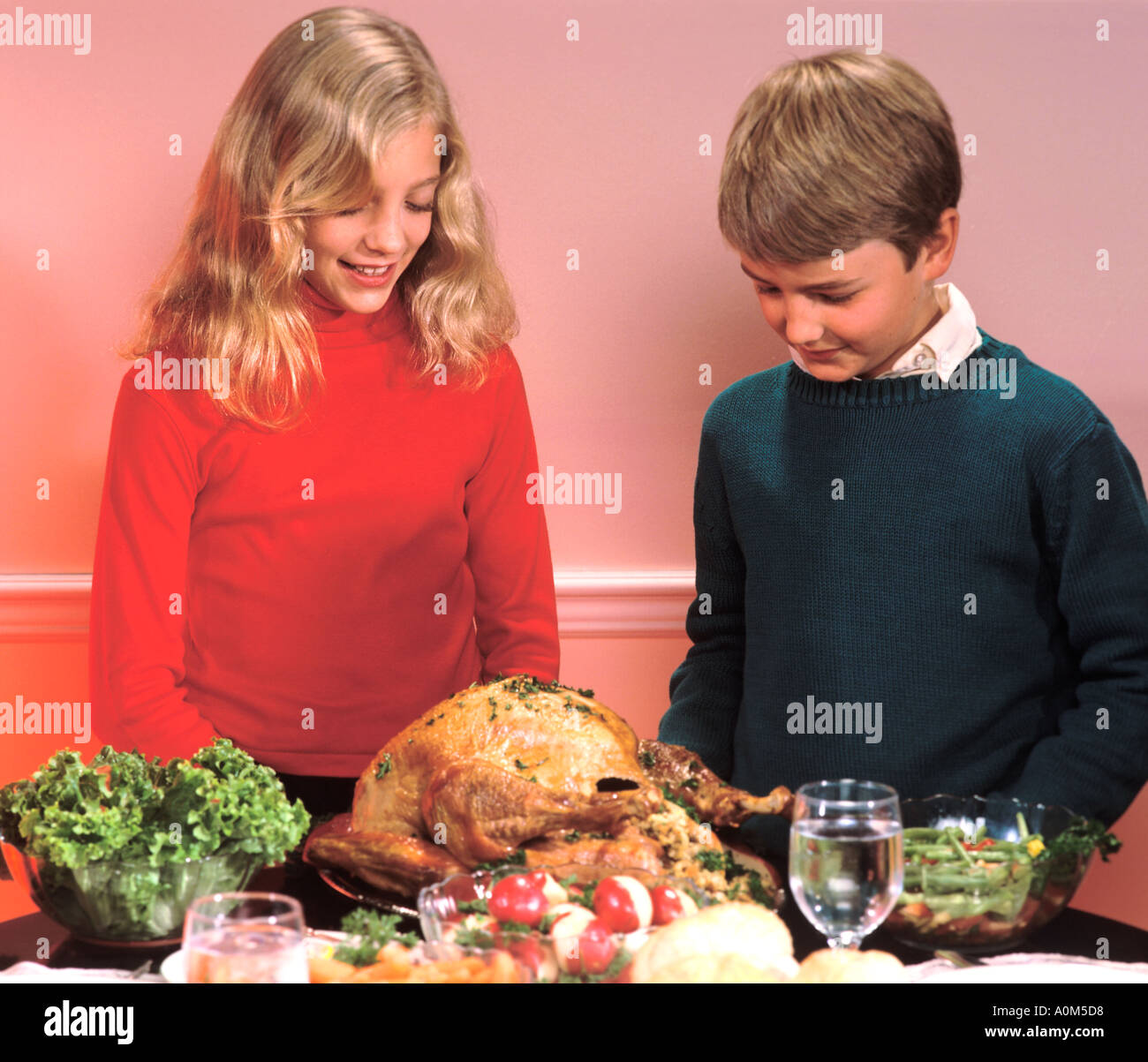 children at thanksgiving dinner Stock Photo - Alamy