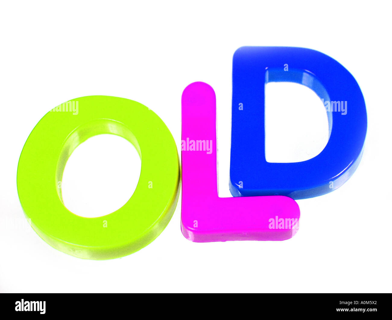 fridge magnets spelling the word OLD Stock Photo - Alamy
