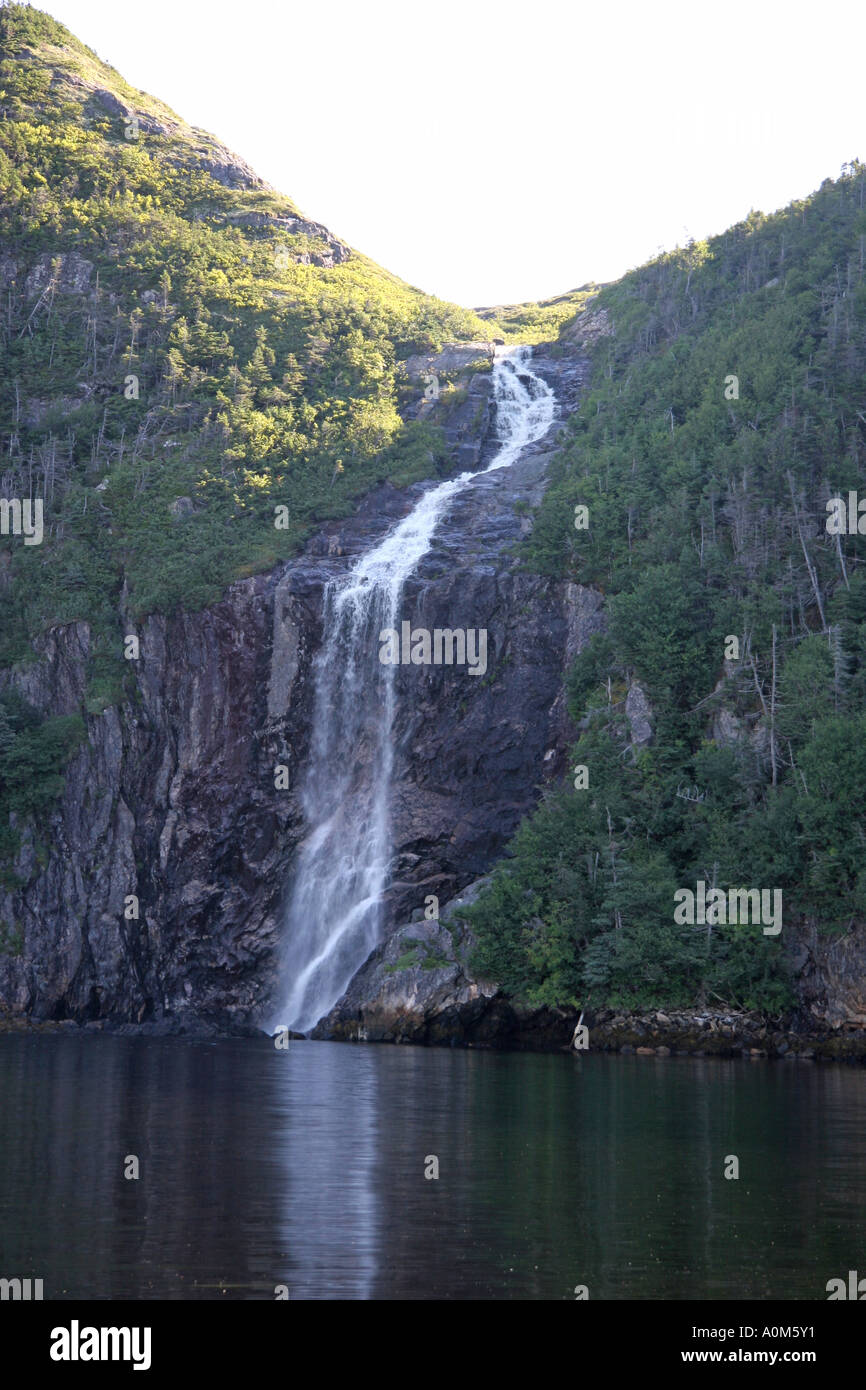 Cascading waterfall on Newfoundland's SW Coast Stock Photo - Alamy