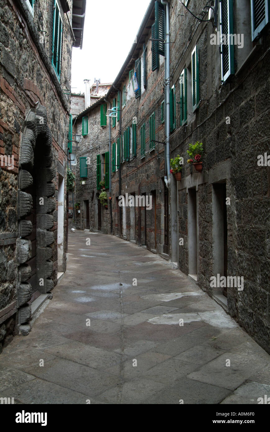 Borgo the medieval old town Abbadia San Salvatore Tuscany Italy Stock ...