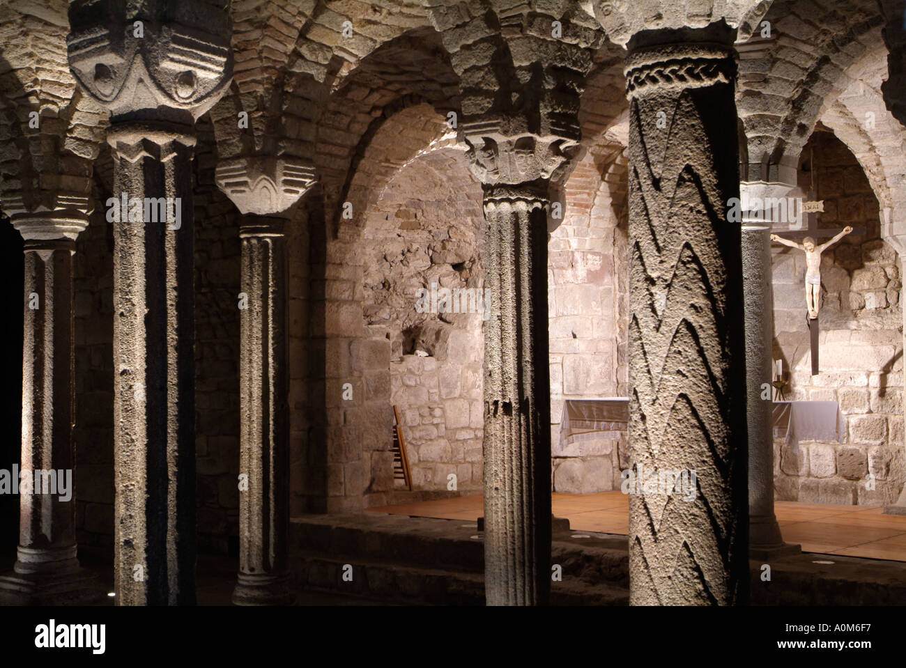 8th Century Crypt Abbadia San Salvatory Abbey Tuscany Italy Stock Photo ...