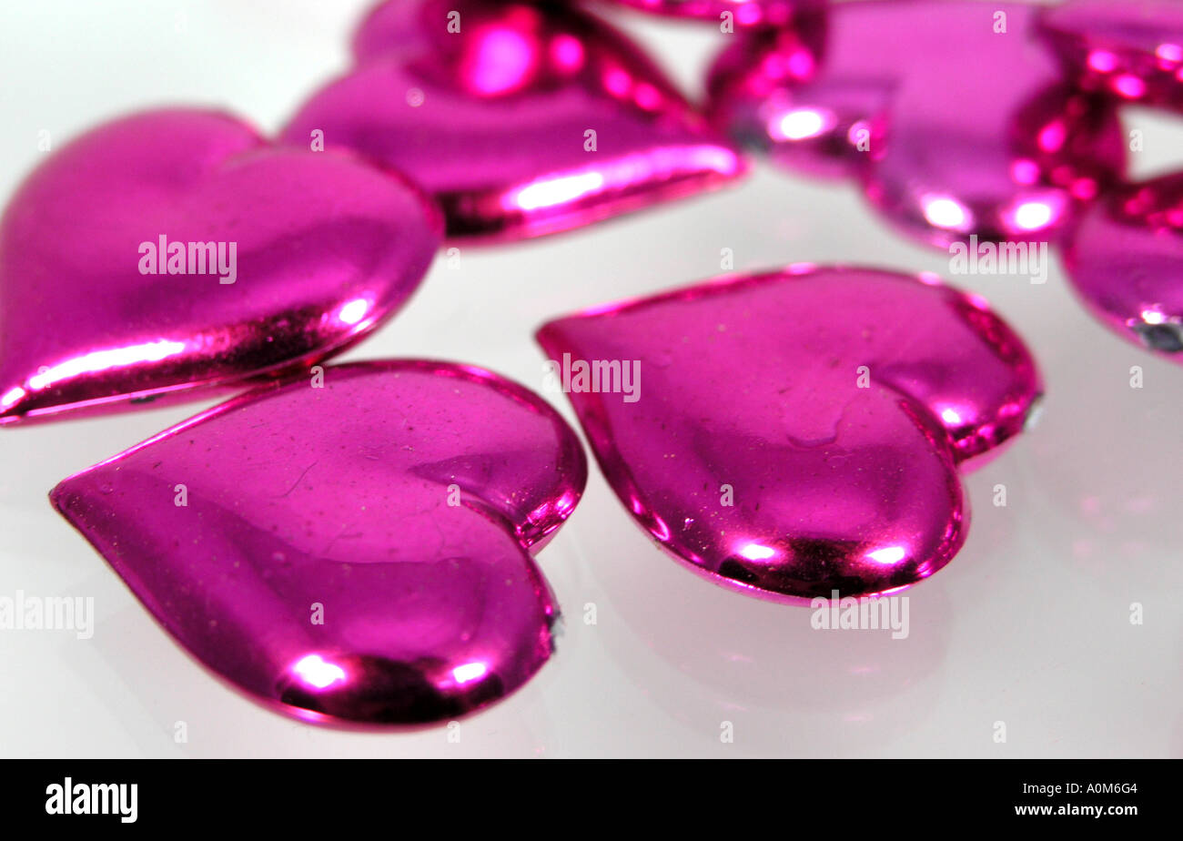 Pink Heart shapes Stock Photo - Alamy