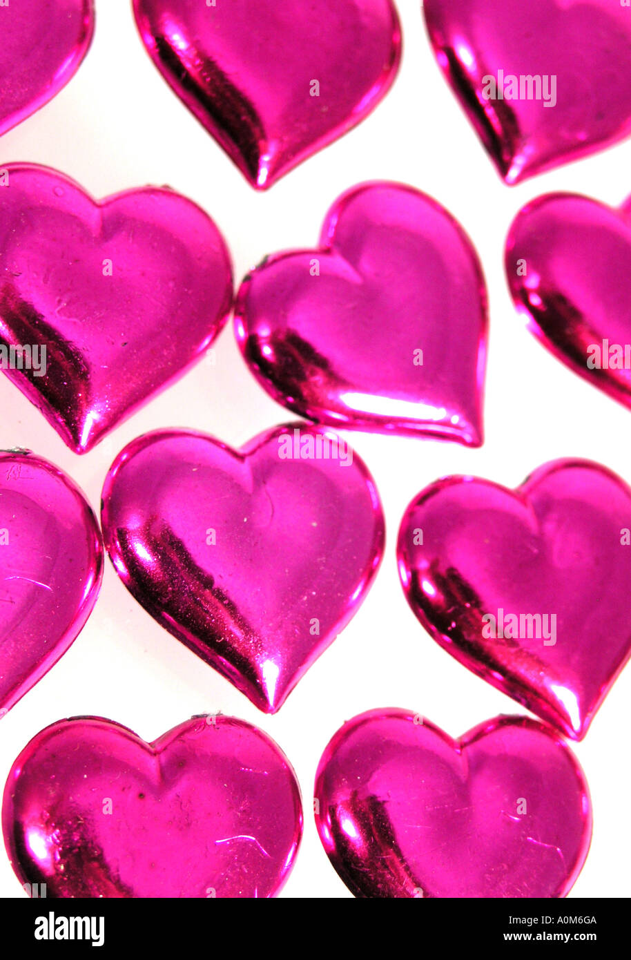Pink Heart shapes Stock Photo - Alamy