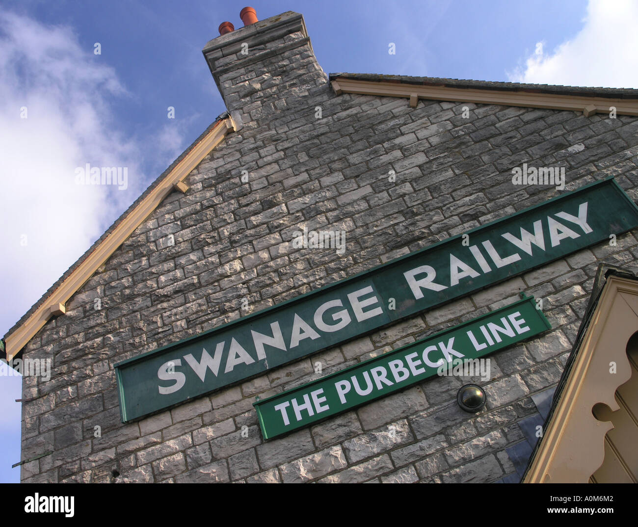 Swanage railway sign Stock Photo - Alamy