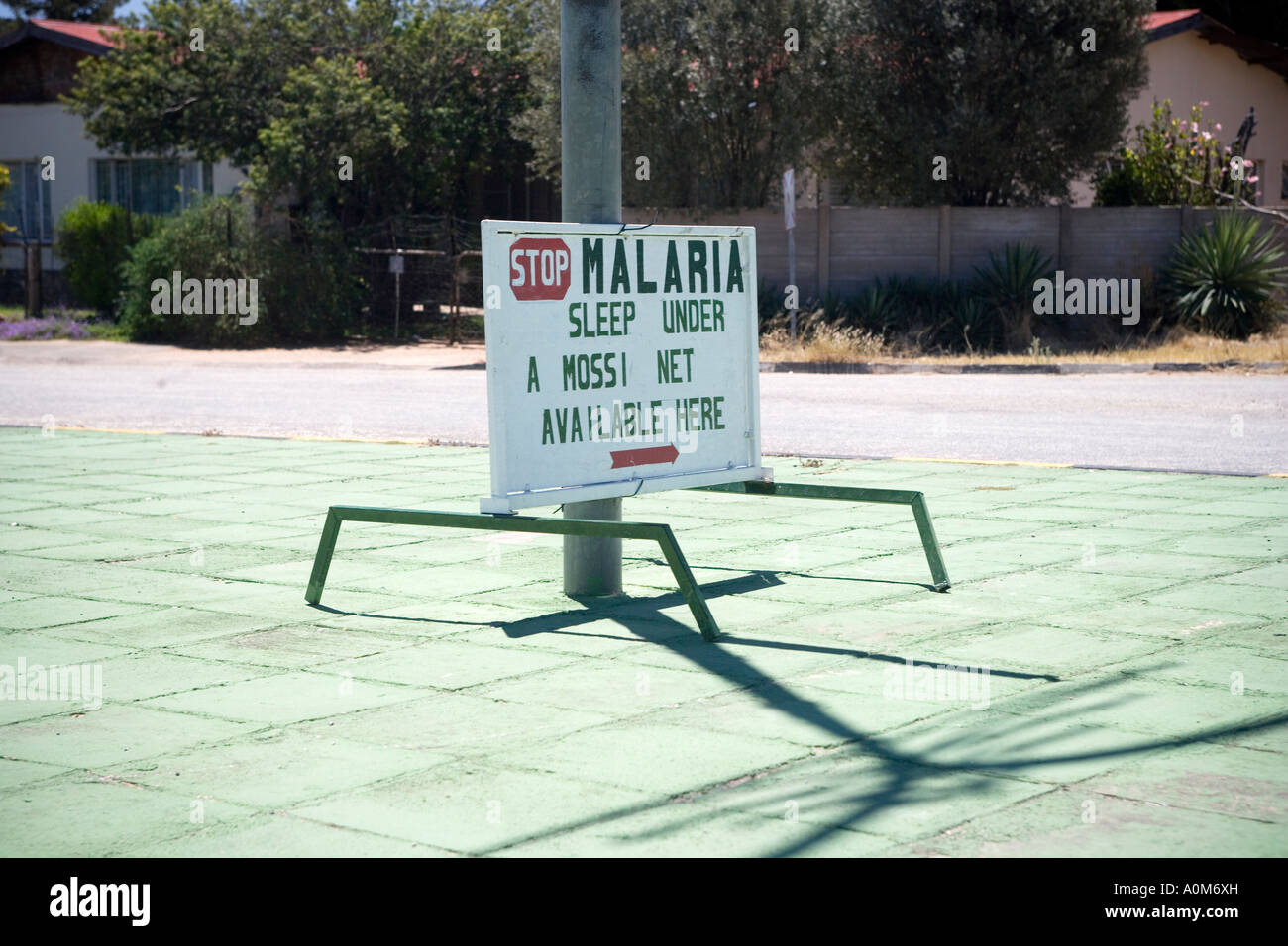 Stop Malaria Shop Sign Namibia Stock Photo - Alamy