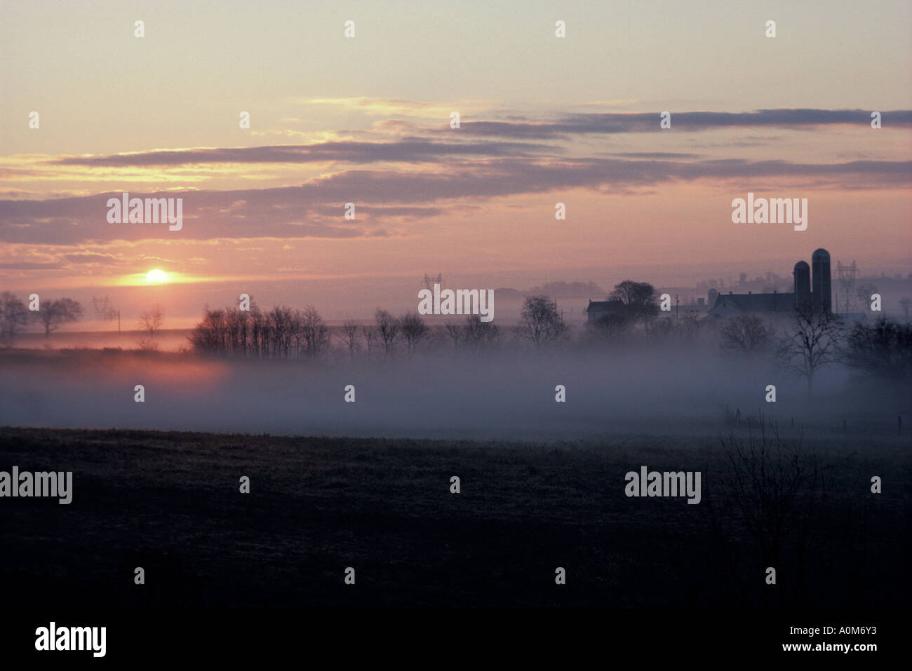 Early Morning Sunrise On The Farm