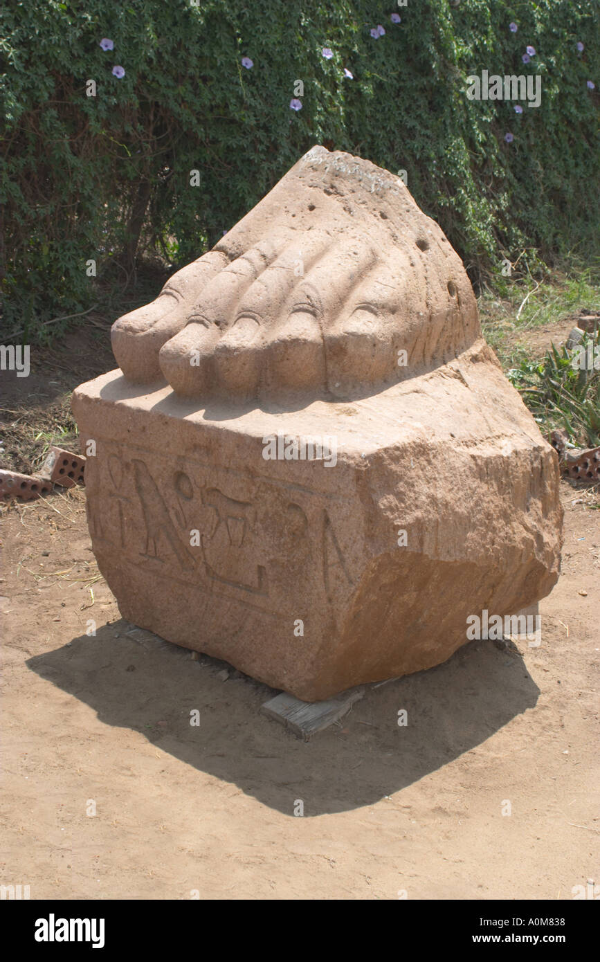 A foot of a statue at Tanis in the Eastern Delta of the Nile Stock ...