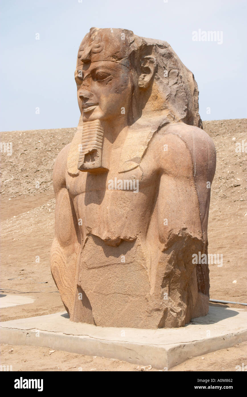 Part of a statue of the Pharaoh Rameses II at Tanis in the Eastern ...