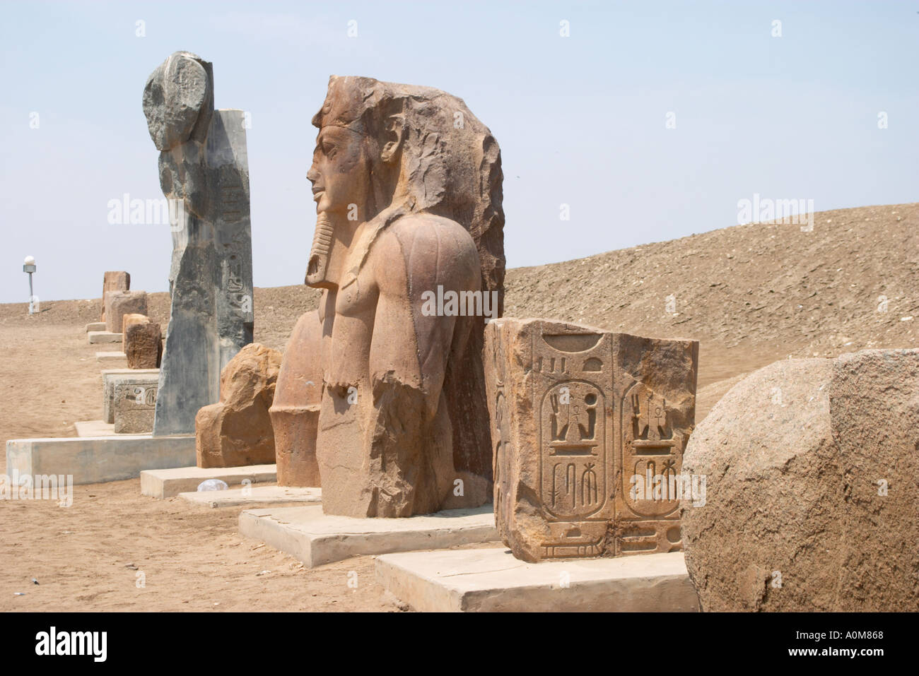 Remains of statues and columns at Tanis Including a satatue of Pharaoh ...