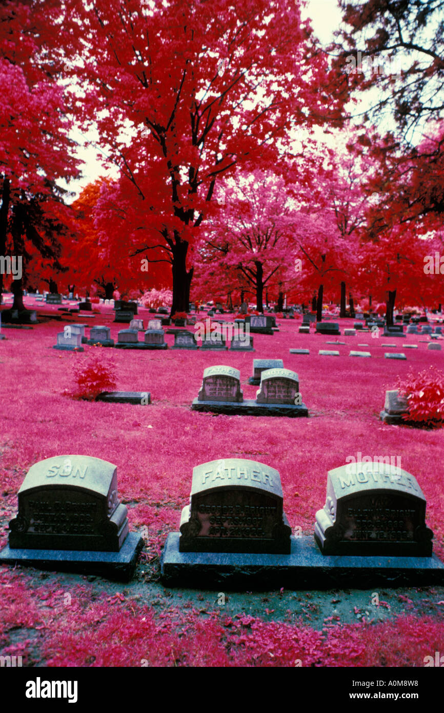 infrared color grave graveyard cemetery monument asleep epitah death ...