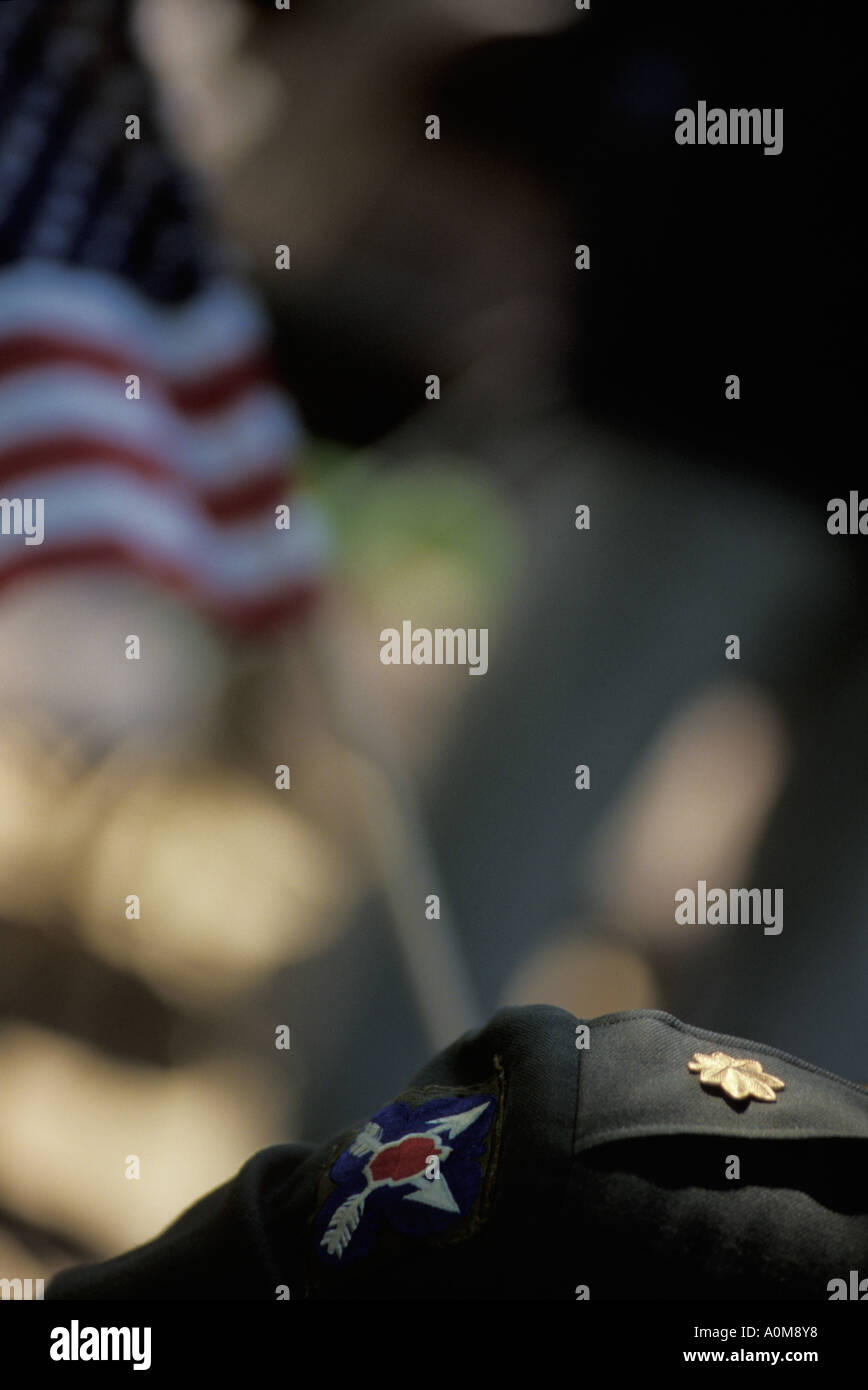 close up detail army officer uniform Colonel insignia flag Stock Photo ...