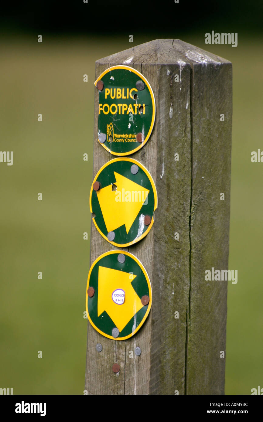 Public Footpath Waymark Sign England Stock Photo - Alamy