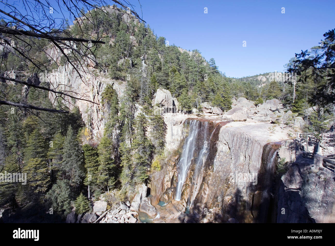 Cusarare waterfalls near Copper canyon Stock Photo - Alamy