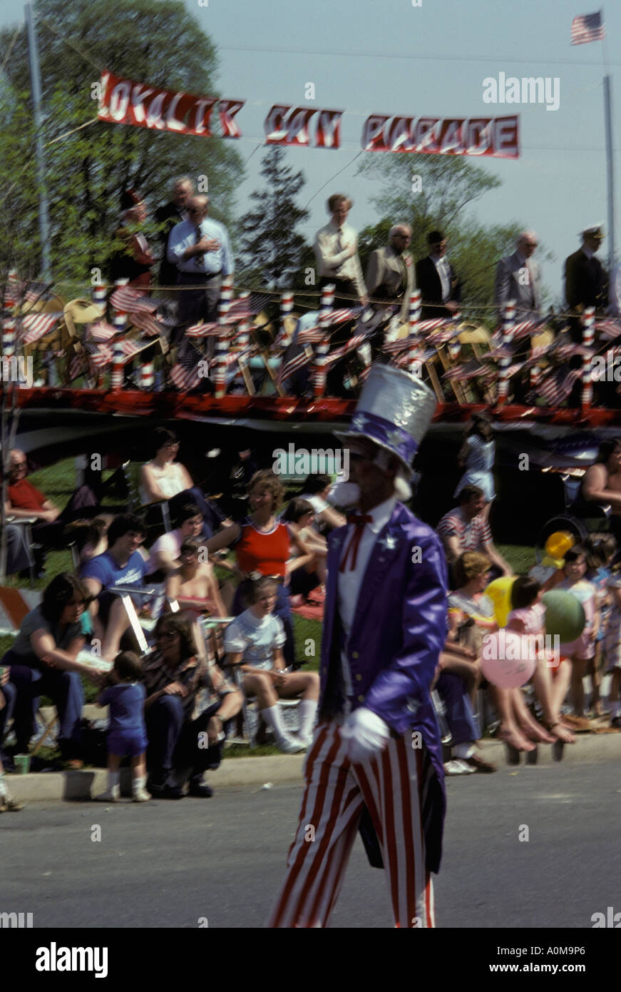 Uncle Sam reenactor small town holiday parade PA Pennsylvania Stock ...