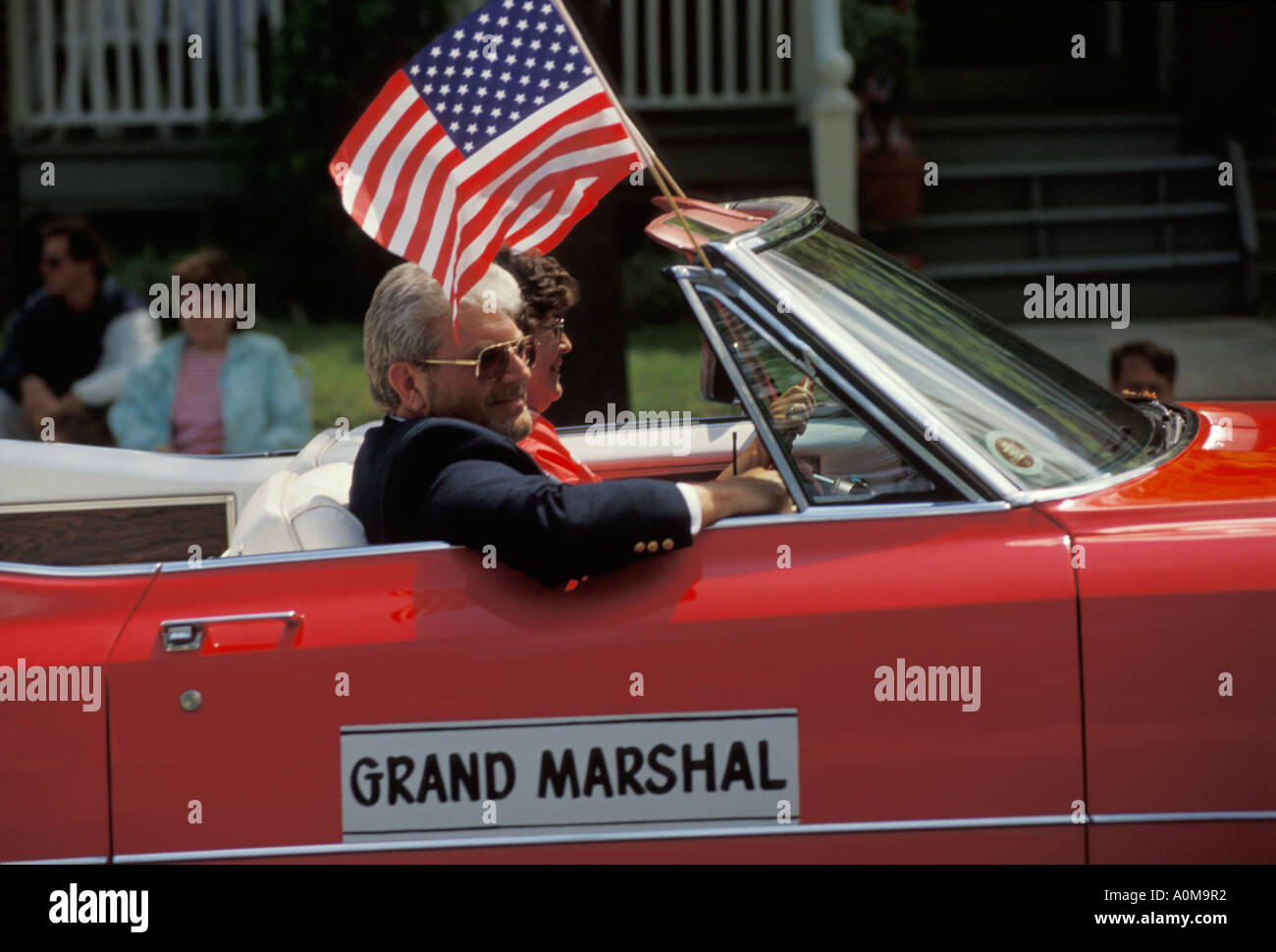grand marshall of holiday parade small town red convertible PA ...