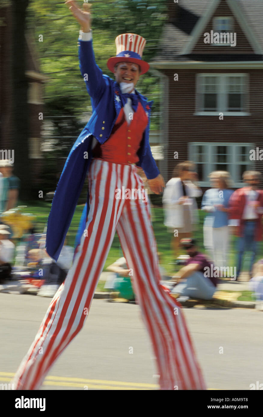 uncle sam stilts stiltwalker small town parade Loyalty day Lancaster PA ...