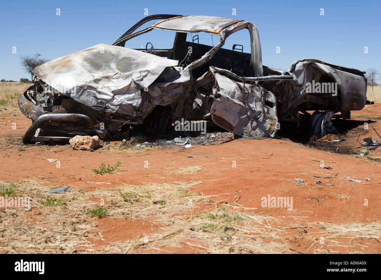 Remains of Crashed Car Namibia Stock Photo - Alamy