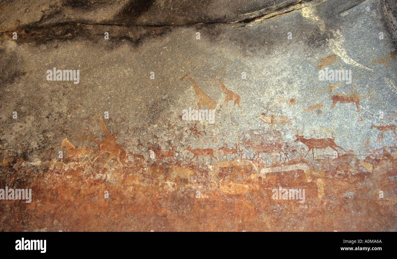 Rock painting Matopos National Park Zimbabwe Stock Photo - Alamy
