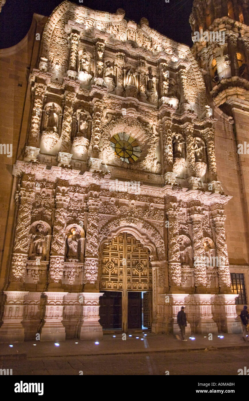 Zacatecas Cathedral an elaborately carved red stone cantera ...