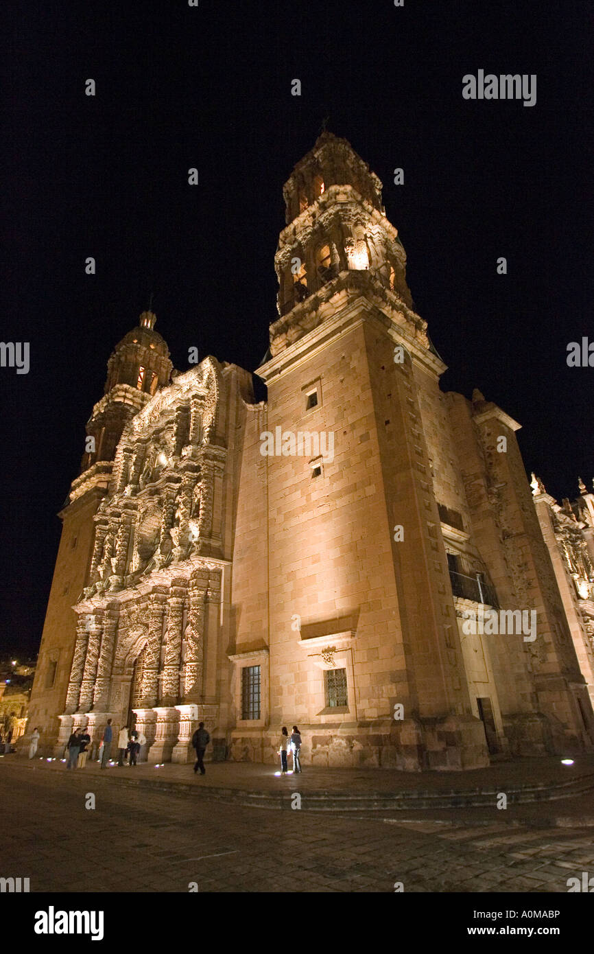 Zacatecas Cathedral an elaborately carved red stone cantera ...