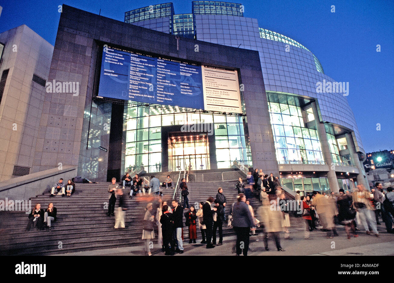 Paris France "Place de la Bastille" with the "L'Opera de la Bastille ...