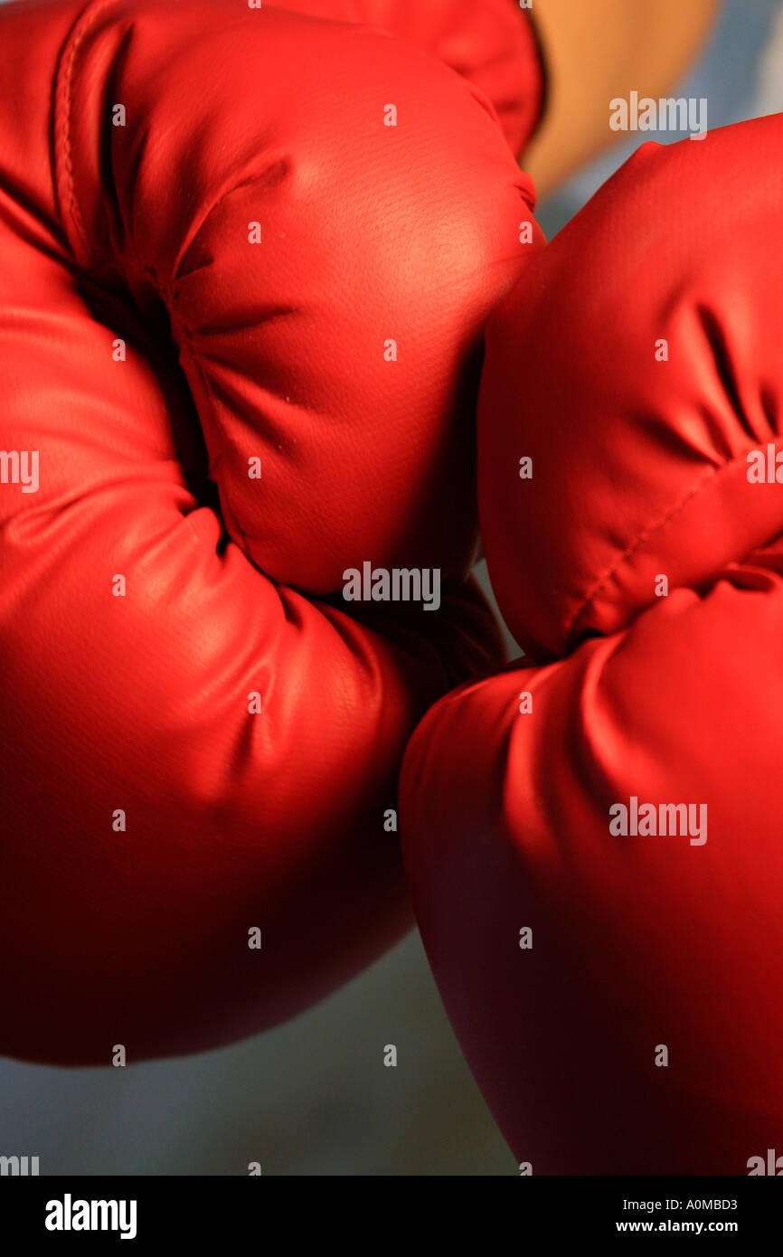 Red Boxing Gloves Stock Photo - Alamy