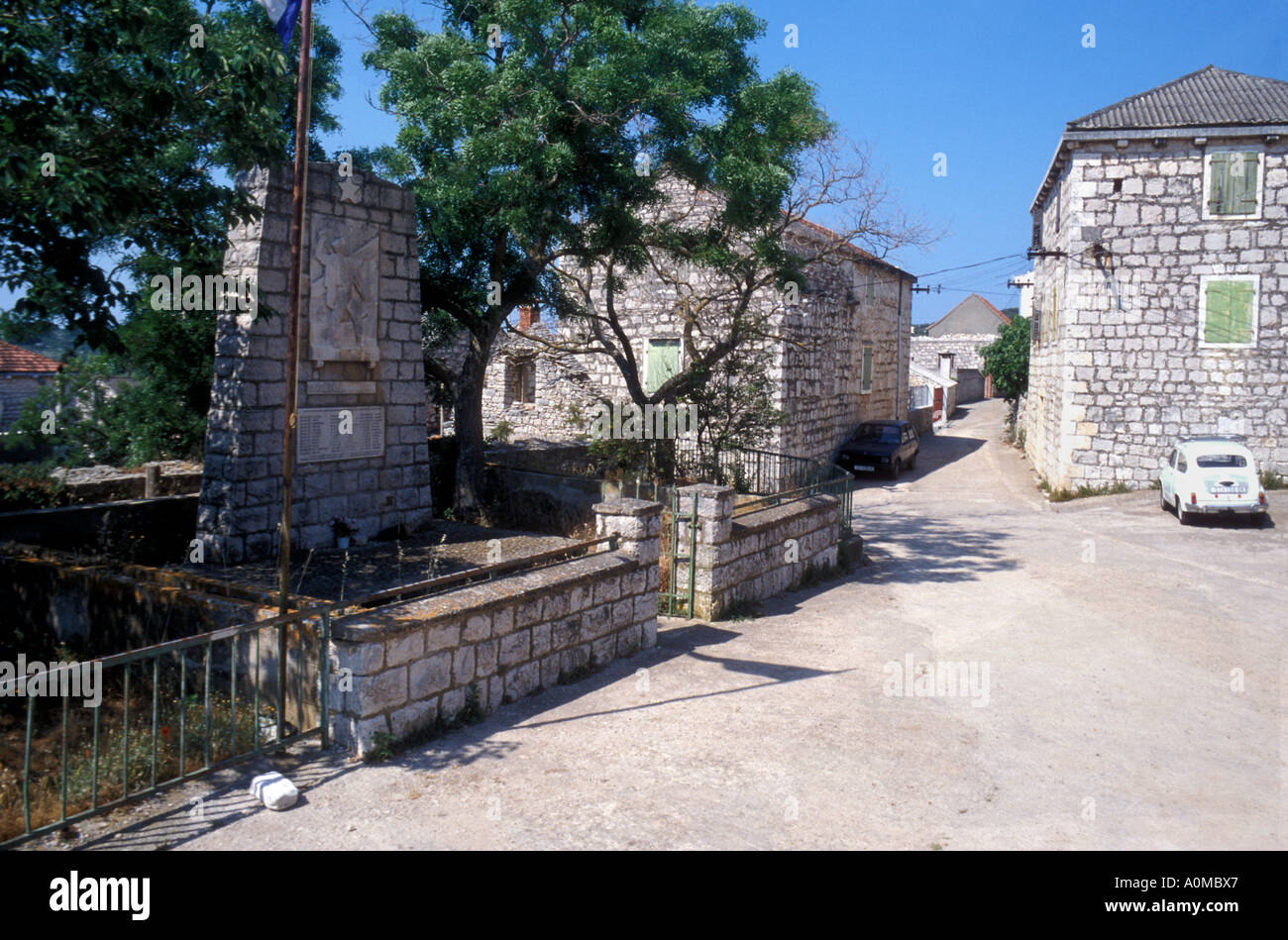 Donje Selo, Solta, Croatia: Village square Stock Photo - Alamy