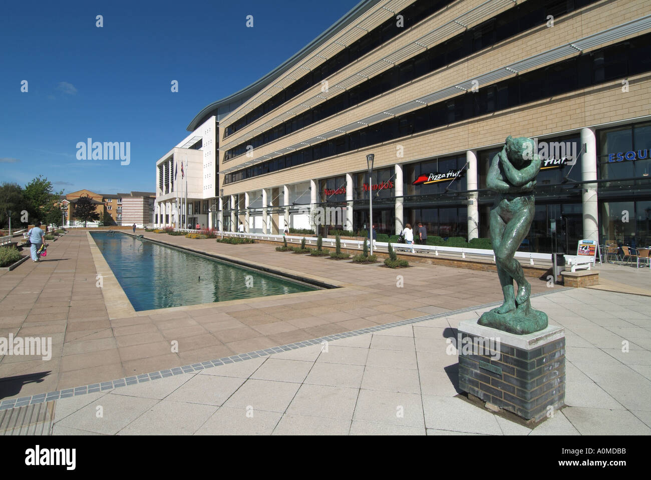 Harlow new town redeveloped civic centre with sculpture offices and ...