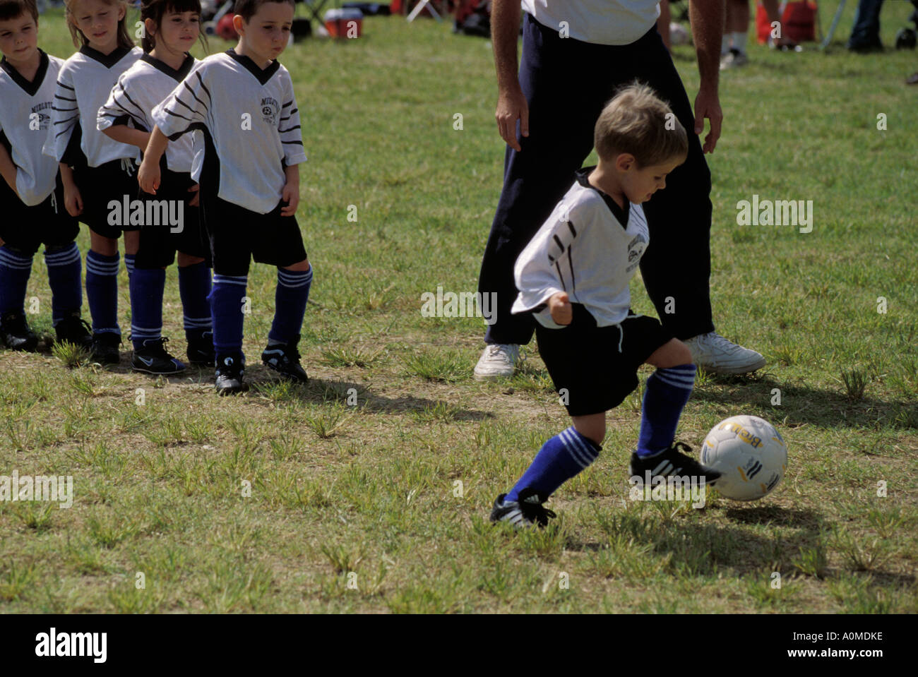 young soccer players learn fundamentals copy space Stock Photo - Alamy