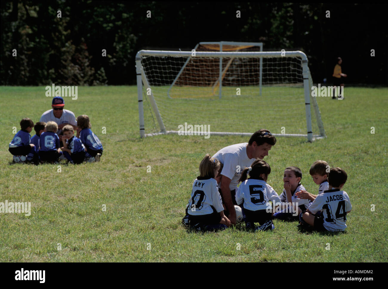 young soccer players learn fundamentals copy space Stock Photo - Alamy