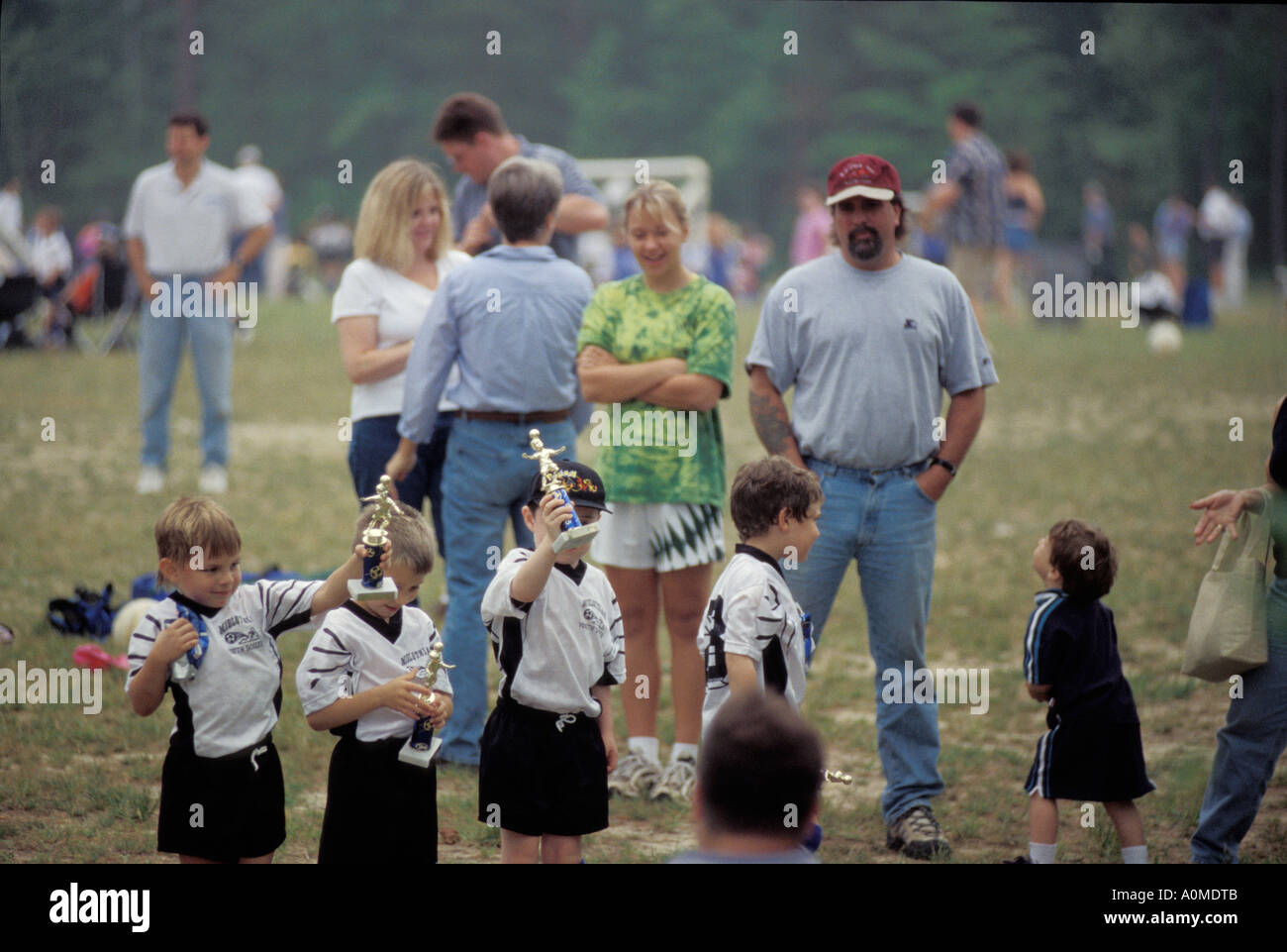 young soccer players learn fundamentals Stock Photo - Alamy