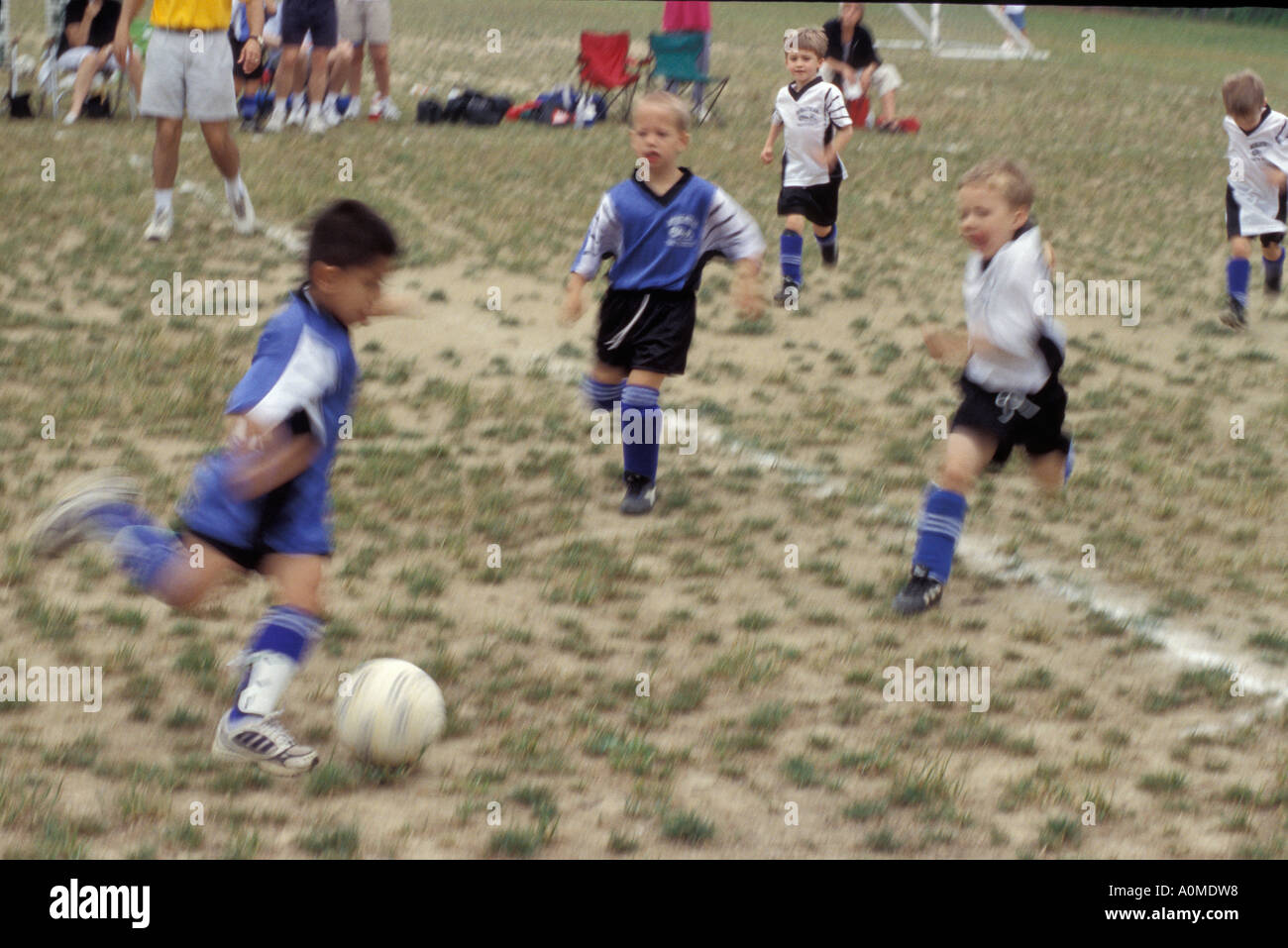 young soccer players learn fundamentals copy space Stock Photo - Alamy