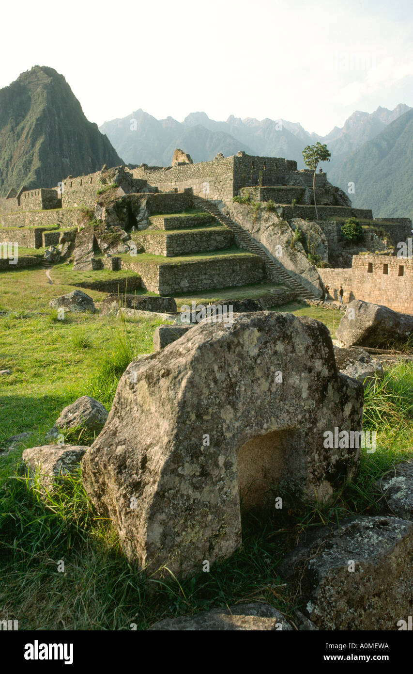 Peru Machu Picchu wide view of site Stock Photo - Alamy