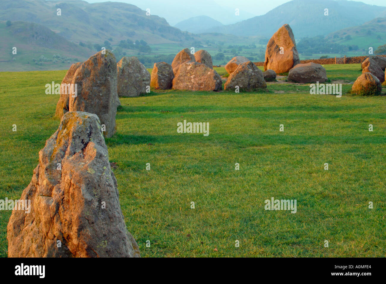 Early morning at Castle Rigg stone circle Lake District Stock Photo - Alamy