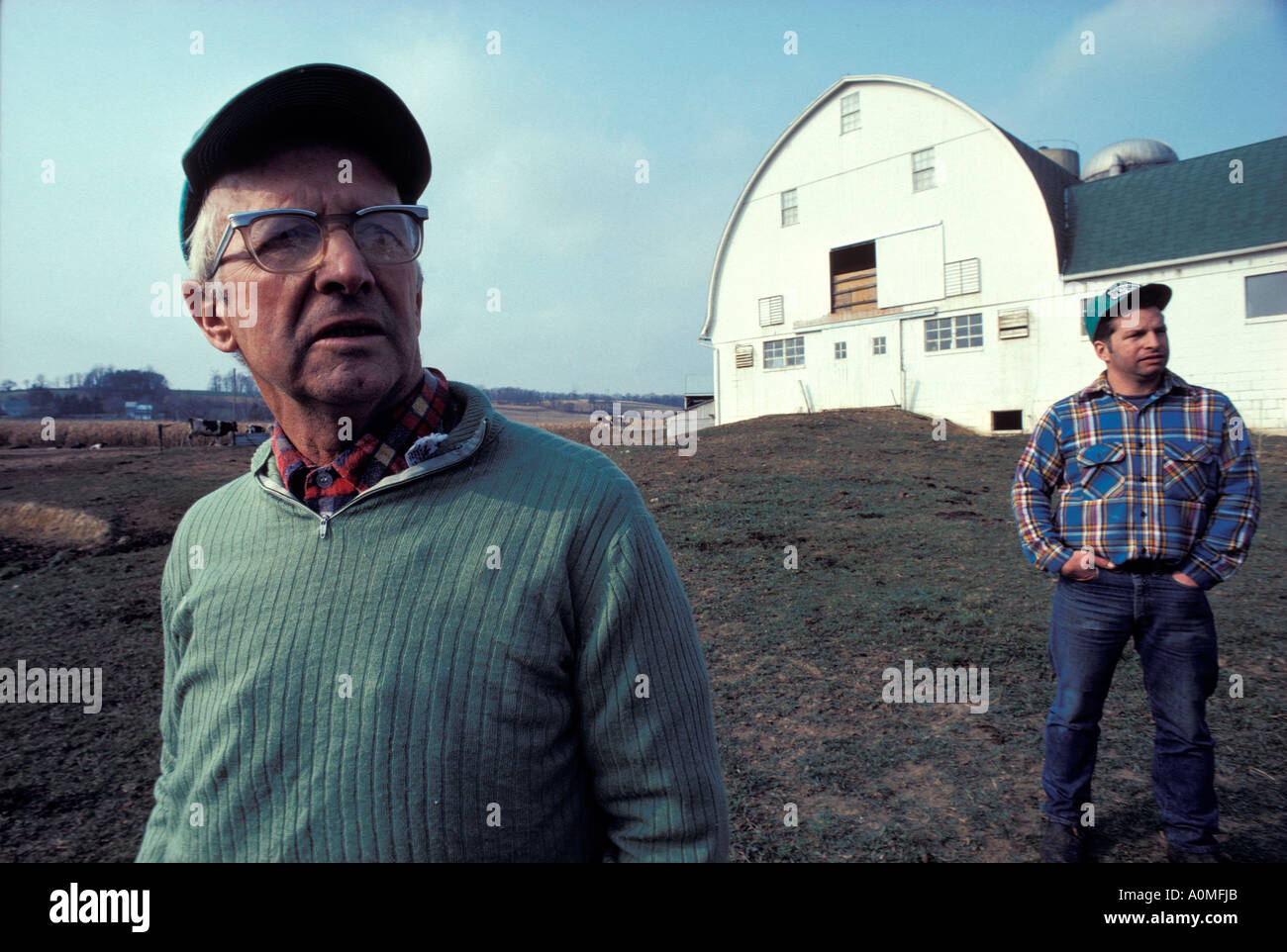 2 two men male 2nd generation farmers PA Pennsylvania america americana ...