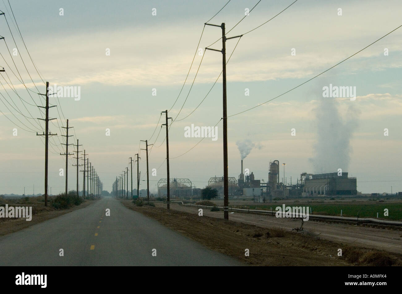 Geothermal Power Plant with Power Lines Stock Photo - Alamy