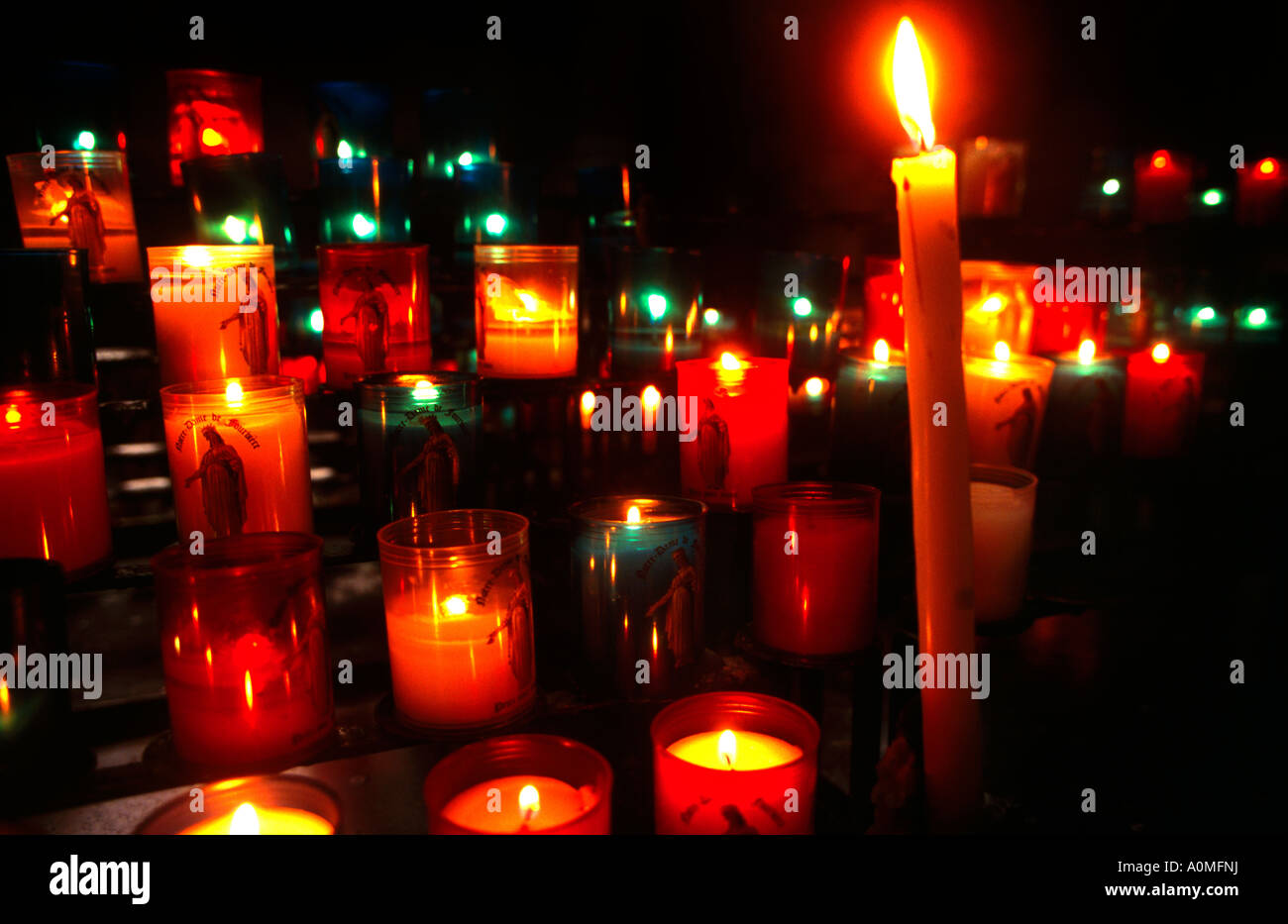 Lyon France Candles In Basilica Notre Dame De Fourviere Stock Photo - Alamy