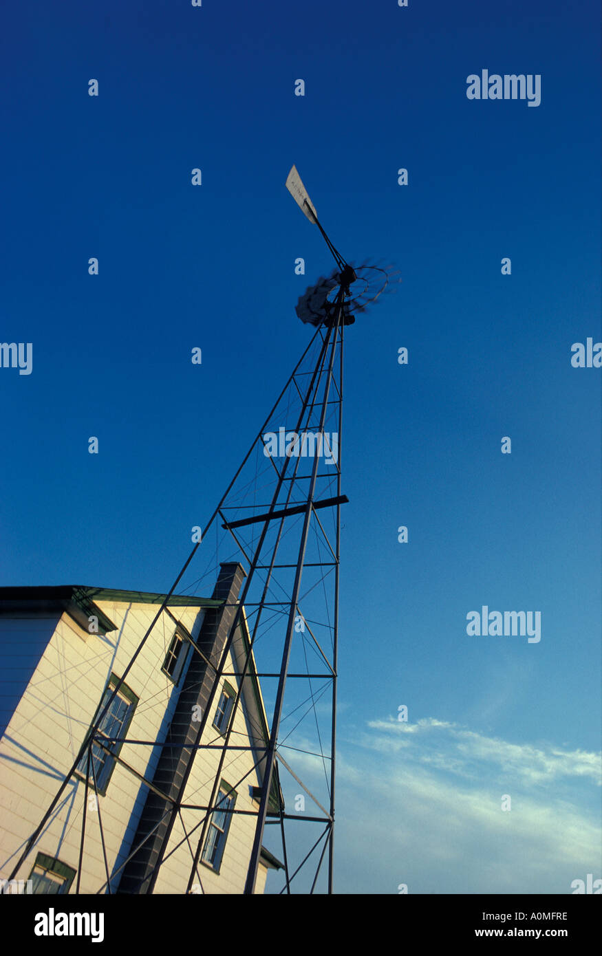 wind mill windmill farm house blue sky amish farm Lancaster PA ...