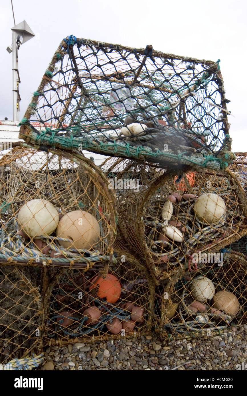 Crab and lobster pots traps Fishing Stock Photo - Alamy