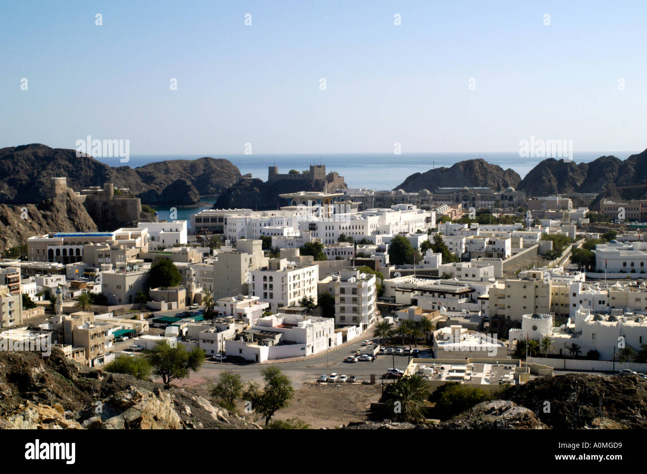 Aerial overview of muscat old city hi-res stock photography and images ...