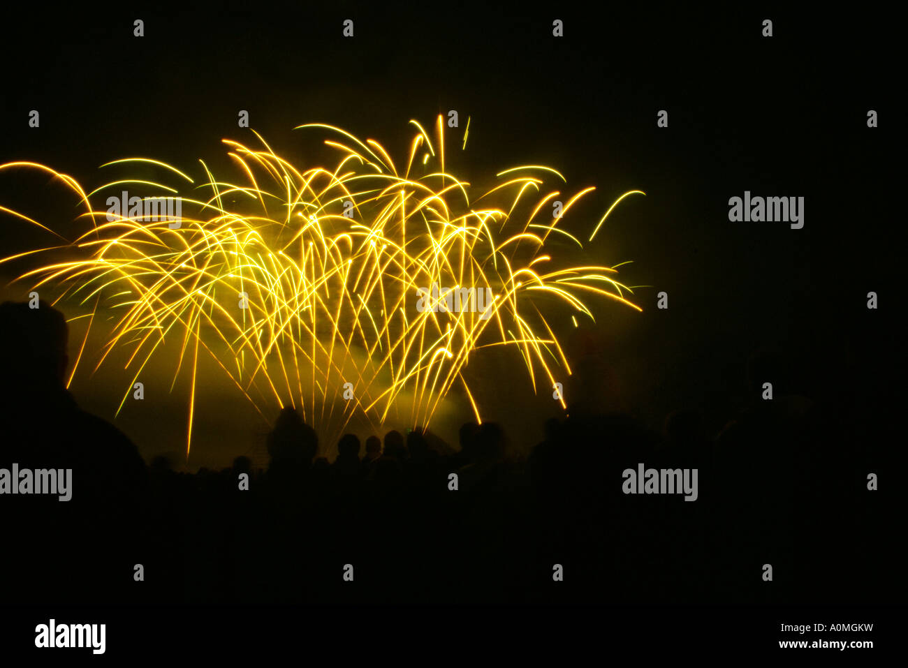 Crowd Watching Firework Display England Stock Photo - Alamy