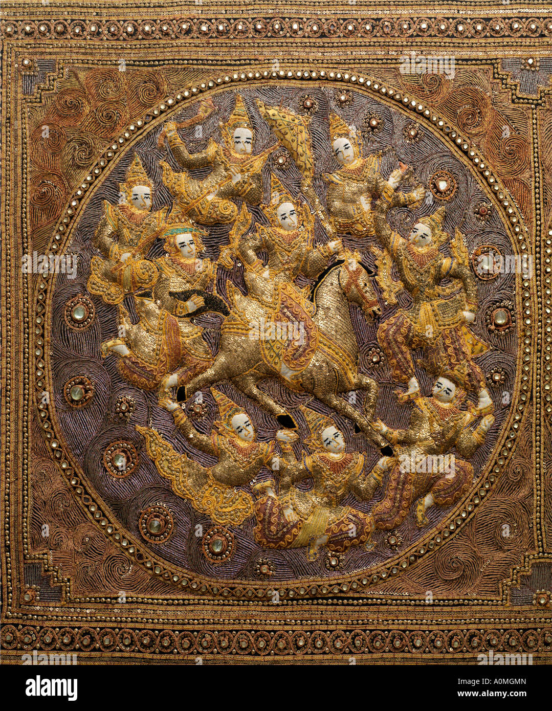 Thai Embroidery Detail Stock Photo - Alamy