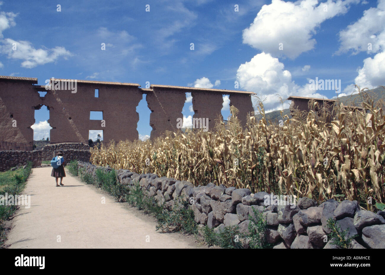 Pre Incan Adobe ruins near Puno in Peru Stock Photo - Alamy