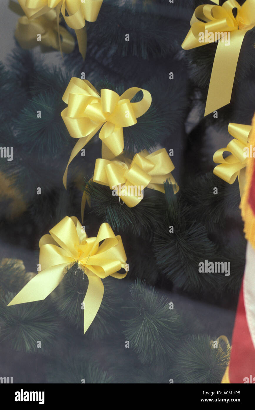 assorted assortment of yellow ribbons copy space tie tied Stock Photo ...