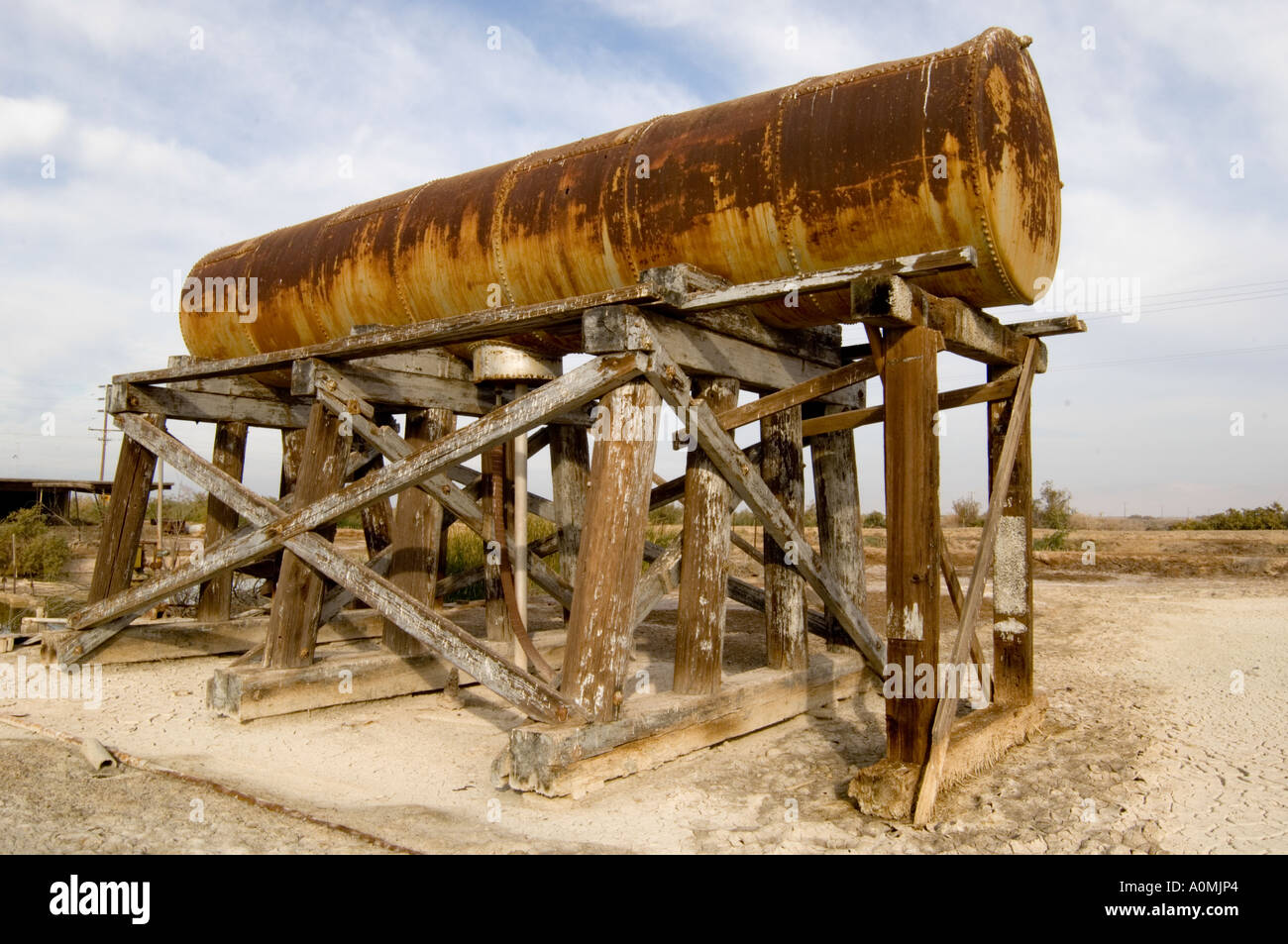 Old Water Tank by the Salton Sea Stock Photo - Alamy